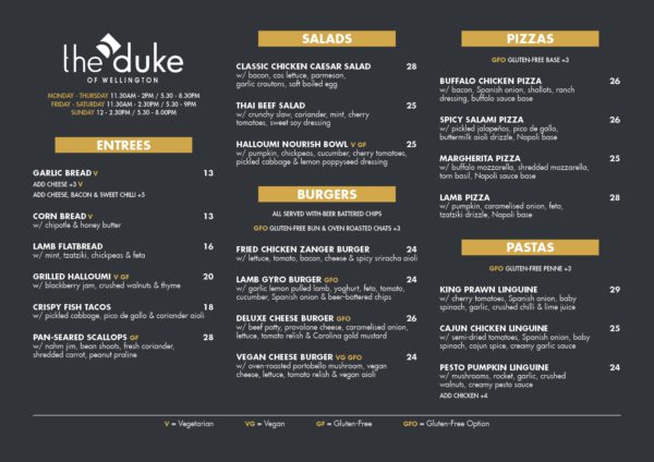 Food & Drink – The Duke of Wellington