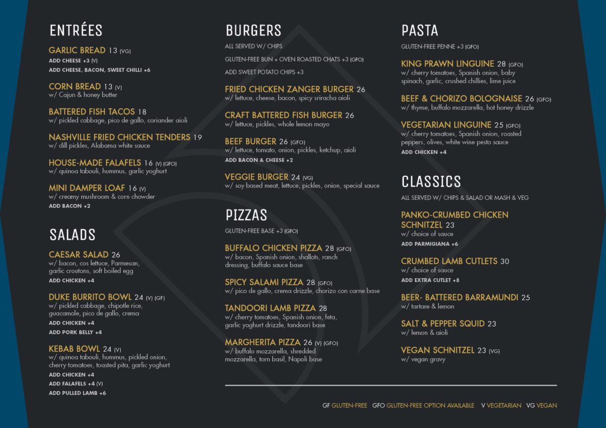 Food & Drink – The Duke of Wellington