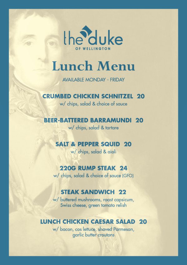 Food & Drink – The Duke of Wellington